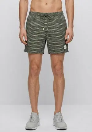 Hugo Boss Printed Drawstring Swim Shorts