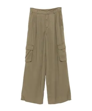 Iceberg Pleated Cargo-pocket Palazzo Pants - Brown
