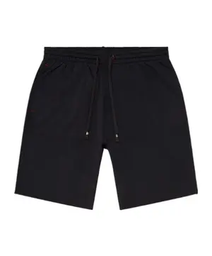DIESEL® Peached Raw-edge Cotton Shorts - Black