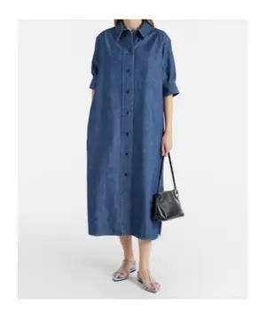 JIL SANDER Cotton Chambray Shirt Dress