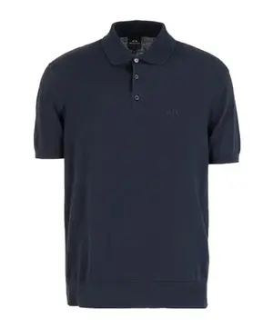 Armani Exchange Short-sleeved Knitted Polo Shirt - Black