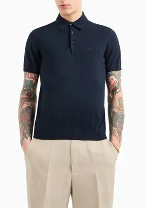 Armani Exchange Short-sleeved Knitted Polo Shirt