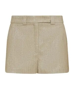 Marella Lurex Yarn Embellished Shorts - Sage