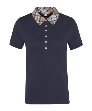 Barbour Malvern Tartan Collar Polo Shirt - Black