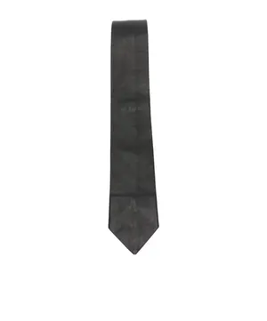 SUNFLOWER Pointed Leather Cravat - Black