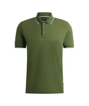 Hugo Boss Logo-rubberised Cotton Polo Shirt - Green