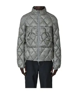 ROA Diamond-quilted Hooded Jacket - Silver-gray