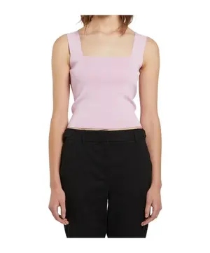 Marella Micro Top In Flowing Viscose Blend Knit - Black