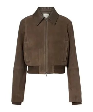 Vince Suede Blouson Jacket - Brown