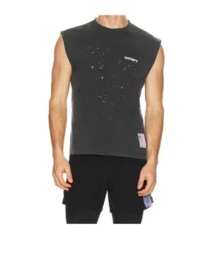 Satisfy Sleeveless T-shirt With Distressed Details - No
