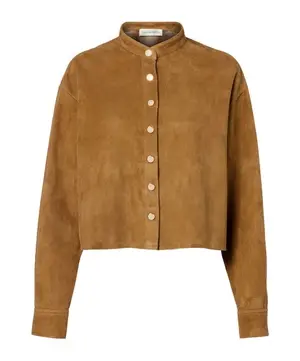 NOUR HAMMOUR Lucien Suede Cropped Jacket