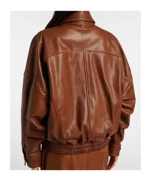 Nour Hammour Runa Leather Bomber Jacket