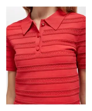 BLUGIRL Crochet-detail Polo Top