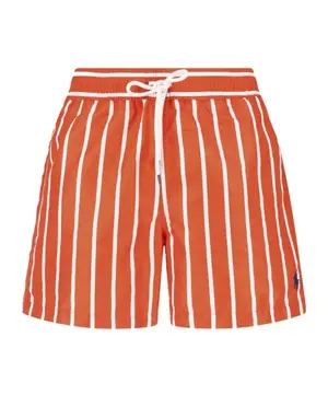 Polo Ralph Lauren Striped Swimming Trunks - Red