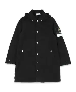 Stone Island Long Hooded Parka - Black
