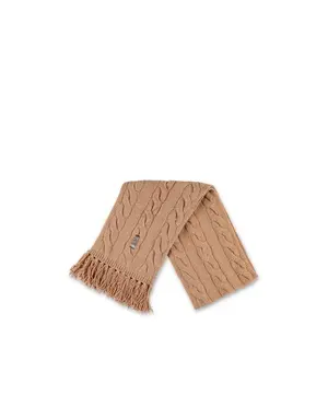 Polo Ralph Lauren Cable-knit Fringed Scarf - Camel