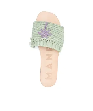Manebí Yucatán Woven Fringed Slip-on Slides