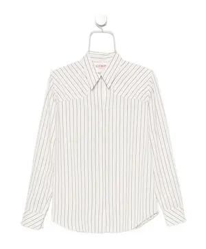 Iceberg Vertical-stripe Long-sleeve Shirt - White/brown