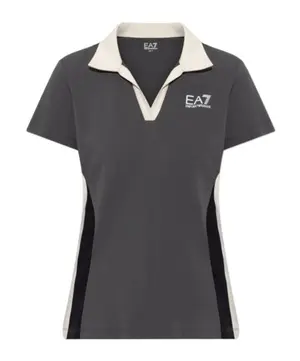 EA7 Contrast Trim Polo Top - Black