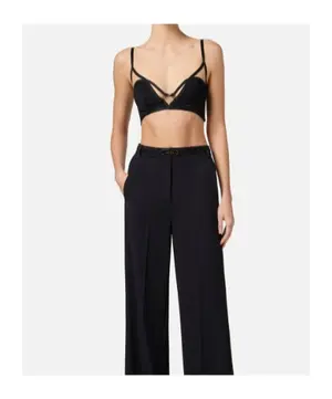 Elisabetta Franchi Stretch Organza Bra With Logo Detail