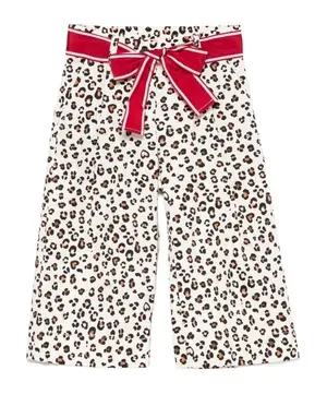 Monnalisa Gabardine Animalier Trousers - Multicolor
