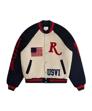 Rhude Varsity Bomber Jacket - Black