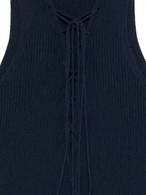 Iceberg Lace-up Ribbed-knit Tank Top