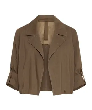 Marella Stretch Viscose And Linen Jacket - Brown