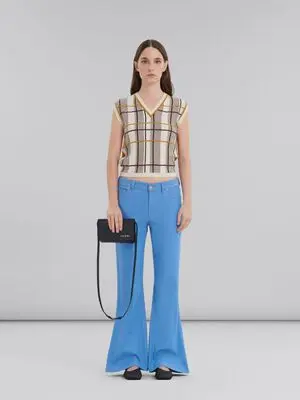 Marni Logo Embroidered Foldover Top Shoulder Bag