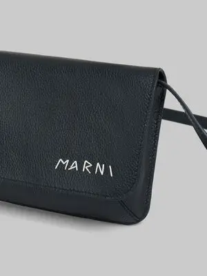Marni Logo Embroidered Foldover Top Shoulder Bag