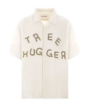 STORY MFG. Greetings Appliqué-lettering Shirt - White
