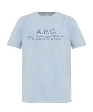 A.p.c. Logo Print T-shirt - Blue