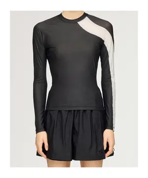 Y3 Sheer Panel Long Sleeve Performance Top