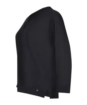 Herno V-neck Side-slit Knitted Sweater