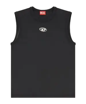 DIESEL® T-bisco-iod Metallic Oval D Tank Top - Black