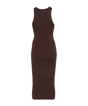 Iceberg Lace-up Ribbed-knit Dress