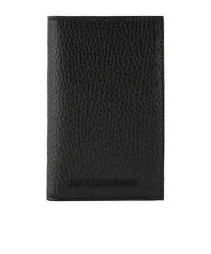 Emporio Armani Bi-fold Leather Cardholder - Black
