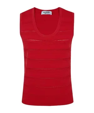 BLUGIRL Sleeveless Knitted Vest - Red