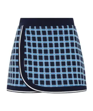 The Upside Checked Wrap Mini Skirt - Black