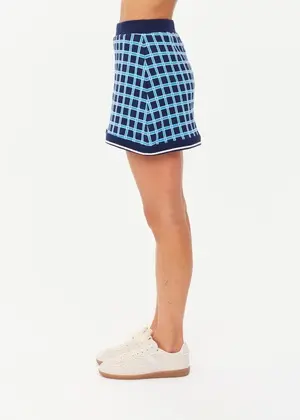 The Upside Checked Wrap Mini Skirt