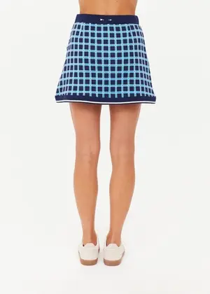The Upside Checked Wrap Mini Skirt