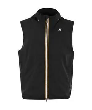 K-WAY Sleeveless Zip-up Jacket With Hood - Black