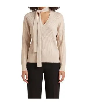 Liu Jo V-neck Long-sleeve Sweater - Nude