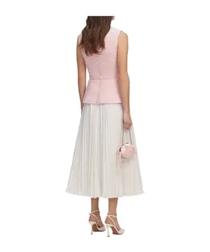 SELF-PORTRAIT Boucle Lace Collar Midi Dress