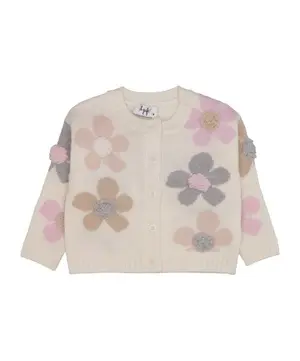 IL GUFO Flower Cardigan - Nude