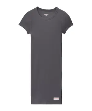 Alexander Wang Ribbed Crewneck Short Sleeve Loungewear Minidress - Grey