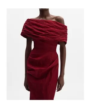 Magda Butrym Off-shoulder Draped Midi Dress