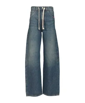 AMISH SUPPLIES Danielle Drawstring Wide-leg Jeans - Blue