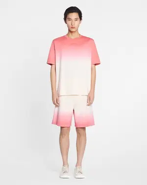 LANVIN Logo Embroidered Gradient Effect Crewneck T-shirt