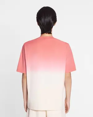 LANVIN Logo Embroidered Gradient Effect Crewneck T-shirt